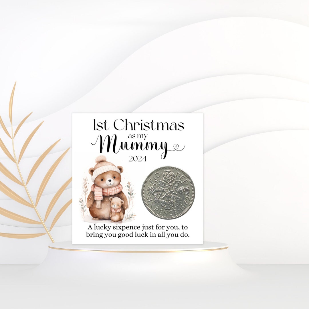 First Christmas as A Mummy Gift Baby's 1st Christmas Lucky Sixpence ...