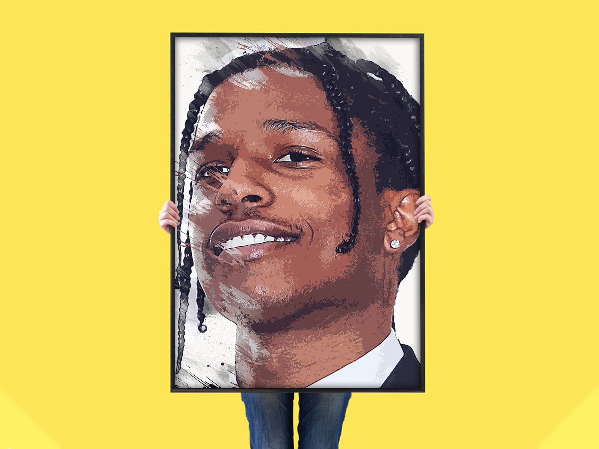 Asap Rocky poster Asap Rocky art print Asap Rocky wall | Etsy