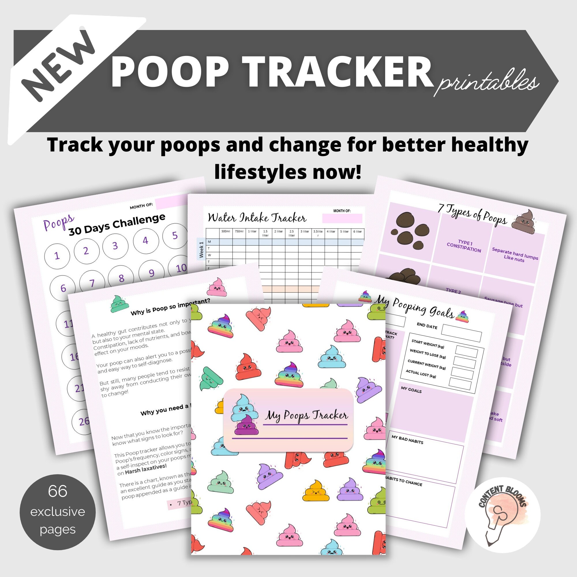 Poop Tracker Printable Healthy Poops US Letter A4 Size - Etsy