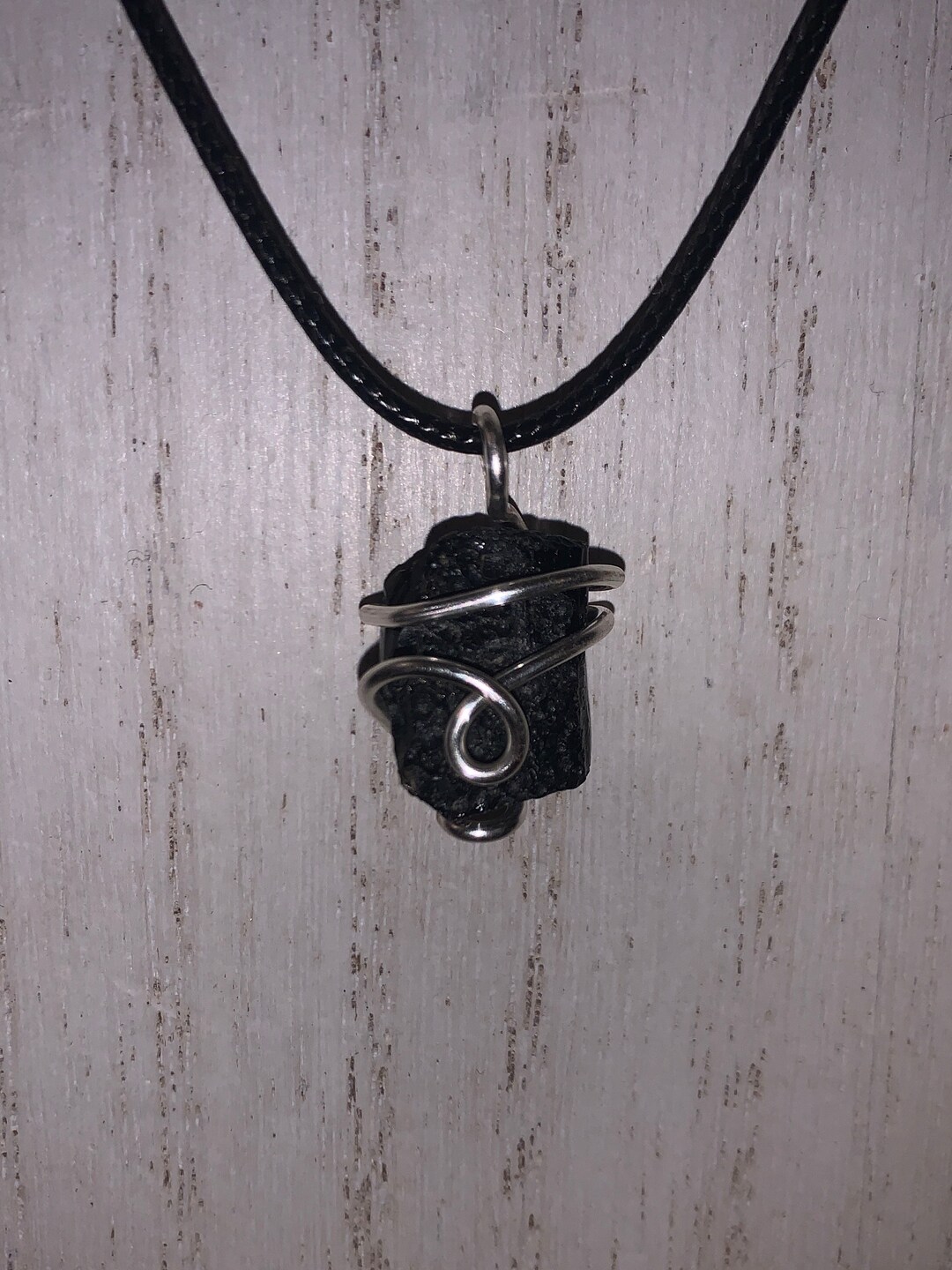Handmade Polished Tektite Meteorite Crystal Silver Tone Wire Wrapped ...
