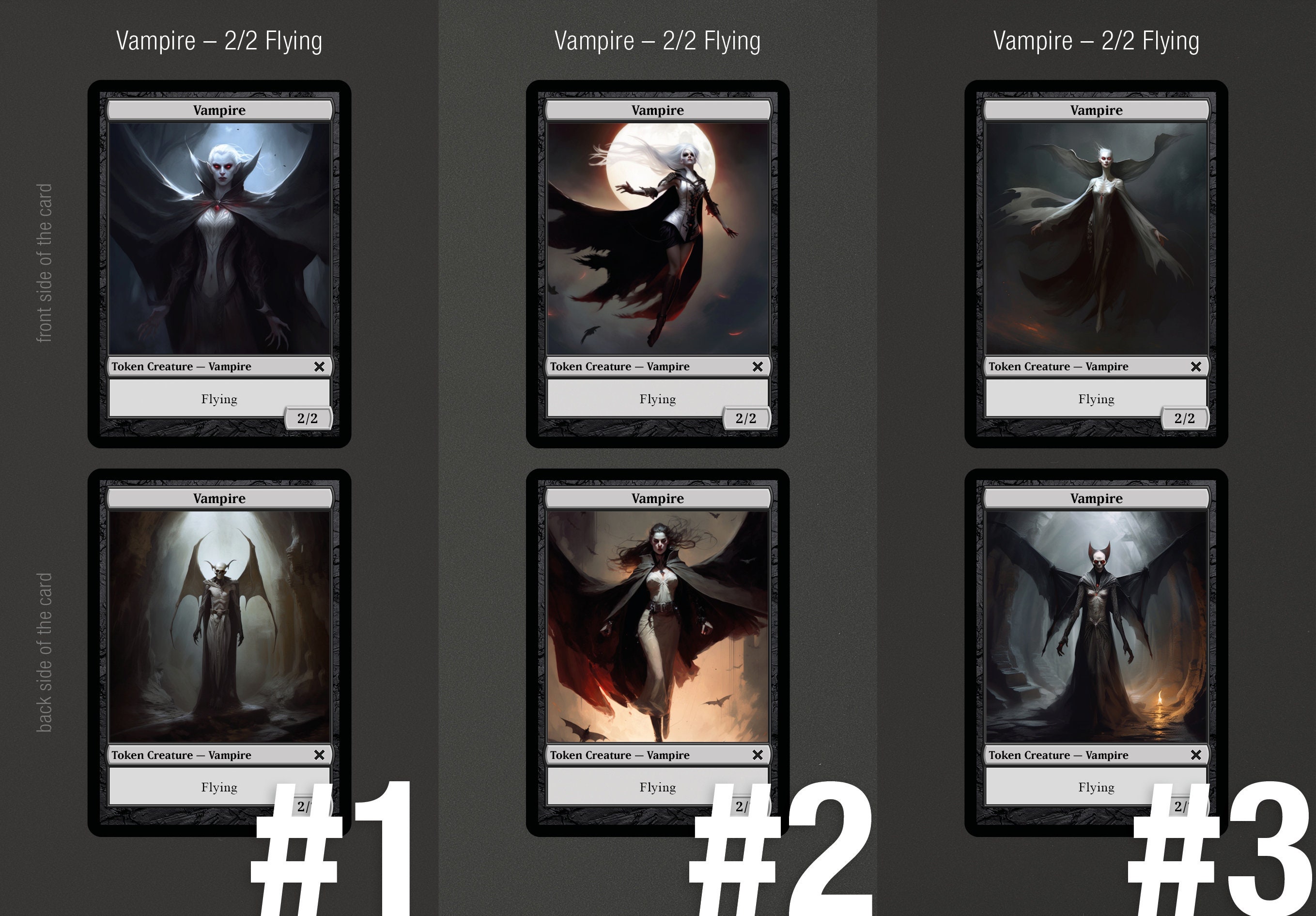 2/2 Flying Black Vampire Token Cards - Etsy