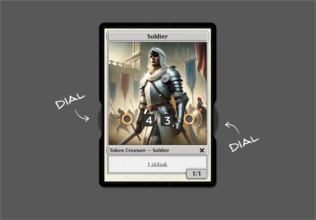 1/1 Lifelink White Human Soldier Token With Number Display - Etsy