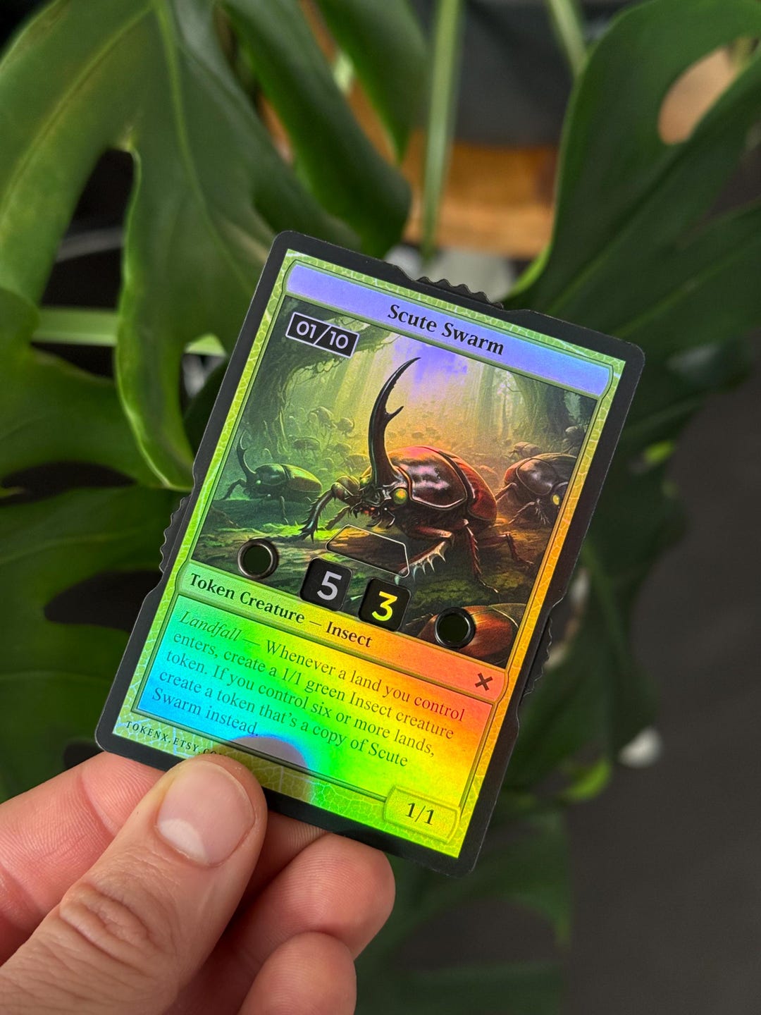 Serialized (X/10) Foil Scute Swarm Token With Number Display (0-999 ...