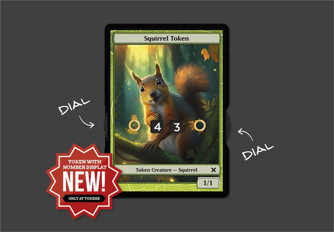 1/1 Squirrel Token With Number Display Magic the Gathering - Etsy