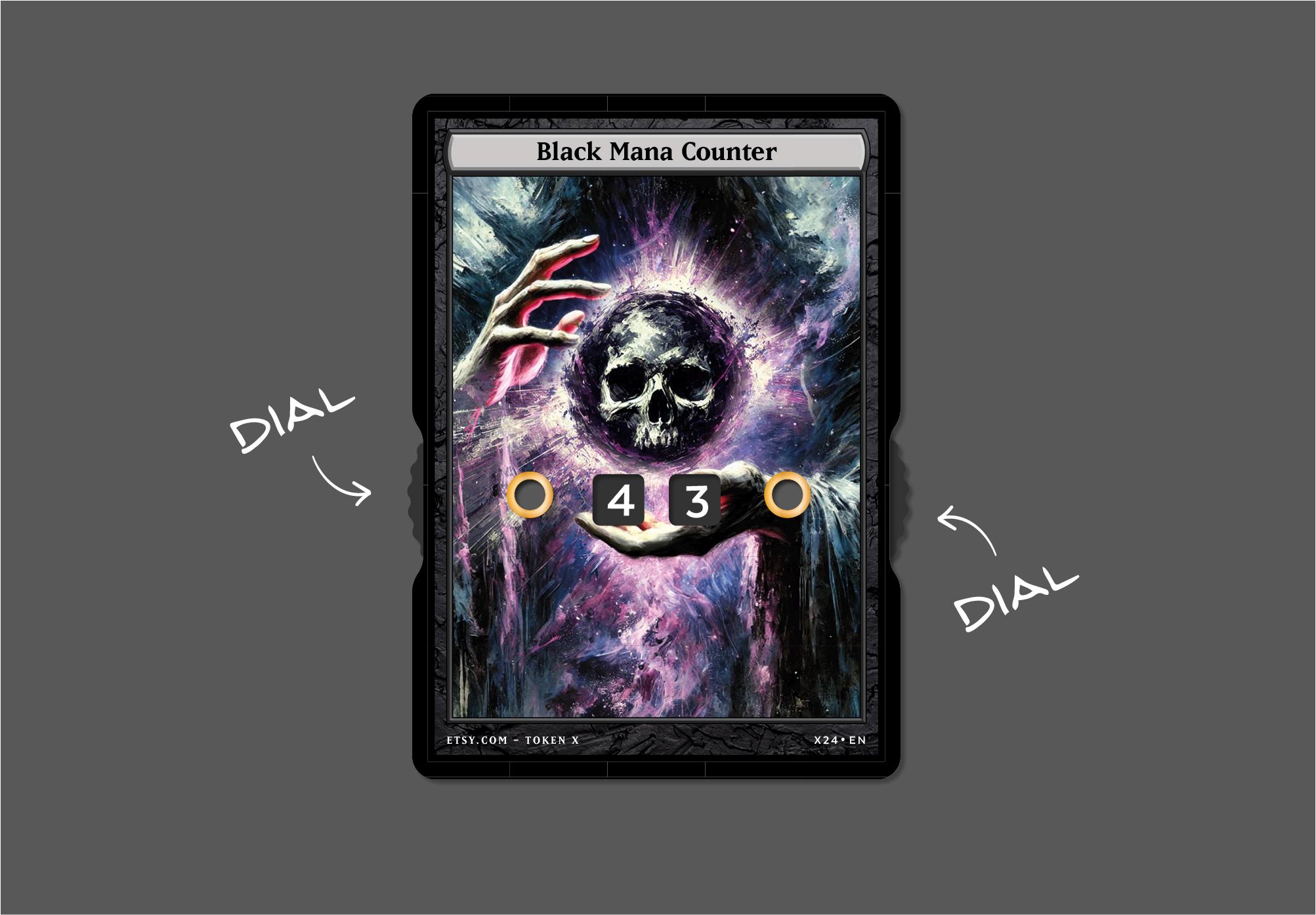 Black Mana Counter With Number Display Magic the Gathering - Etsy