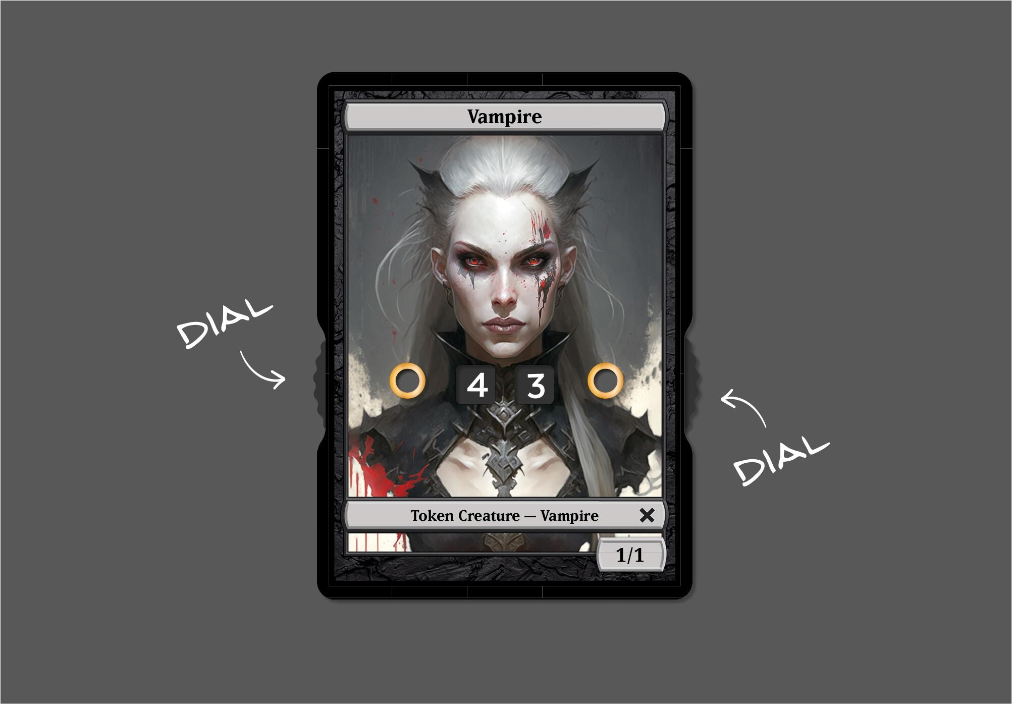 1/1 Vampire Token With Number Display Magic the Gathering - Etsy