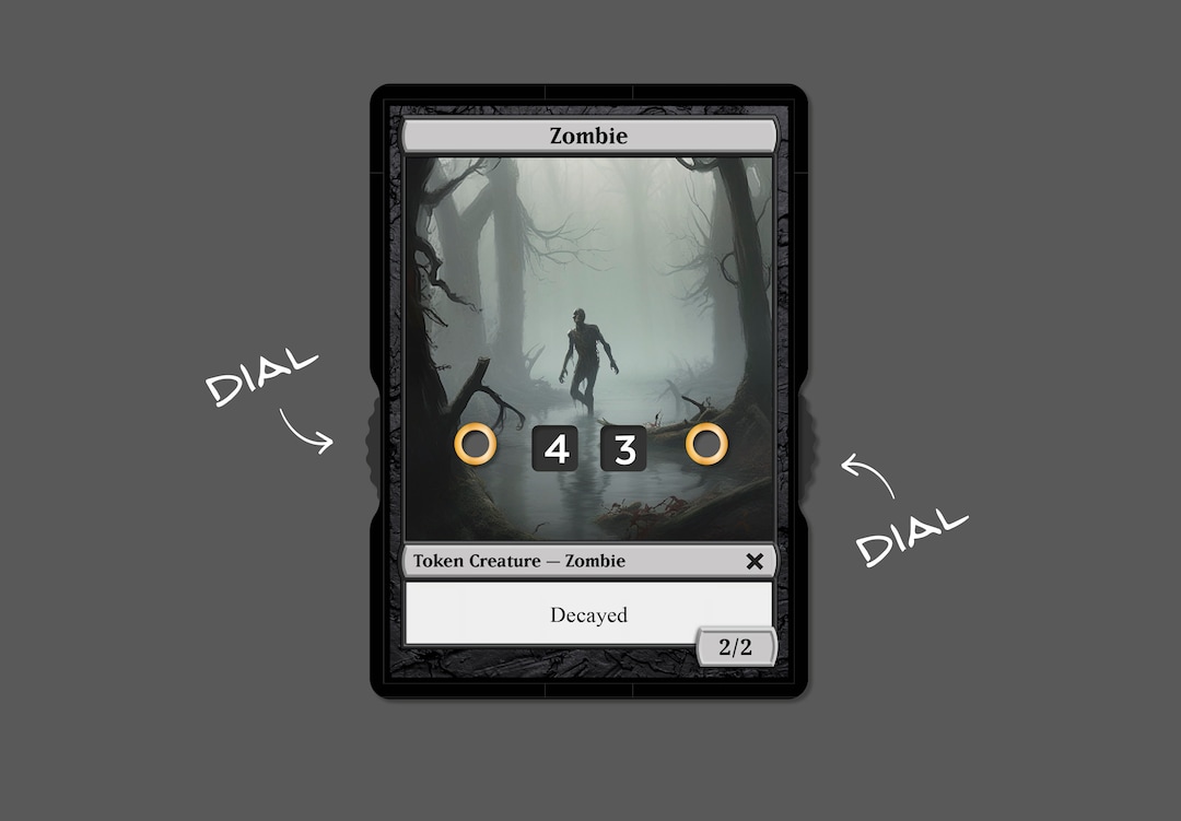 2/2 Zombie Decayed Token With Number Display – Magic the Gathering - Etsy