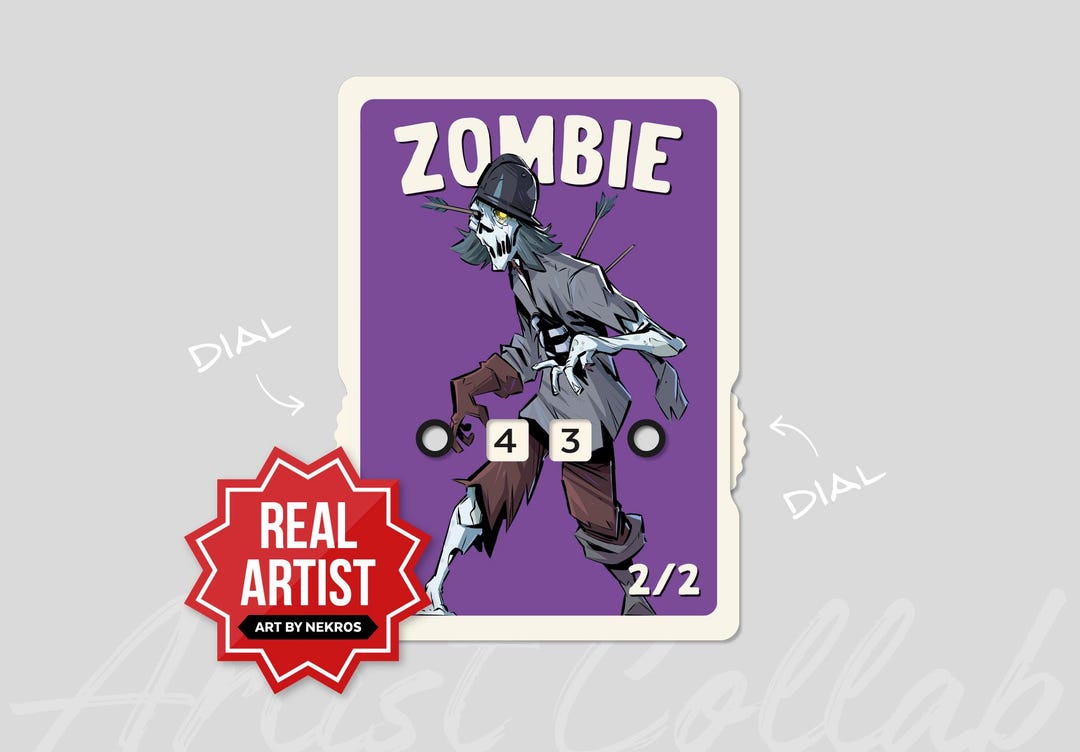 White Border ART SERIES 2/2 Zombie Token Counter With Number Display ...