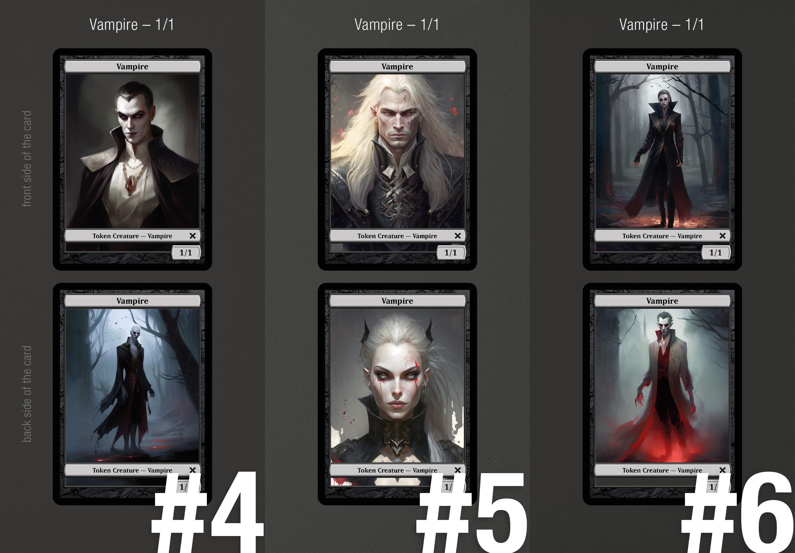 1/1 Black Vampire Token Cards - Etsy