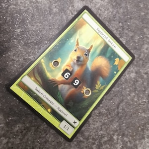 1/1 Squirrel Token With Number Display Magic the Gathering - Etsy