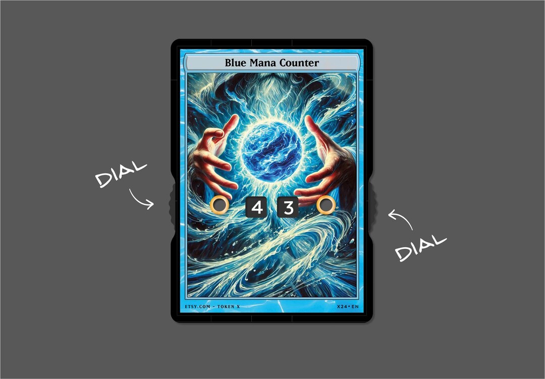 Blue Mana Counter With Number Display – Magic the Gathering - Etsy