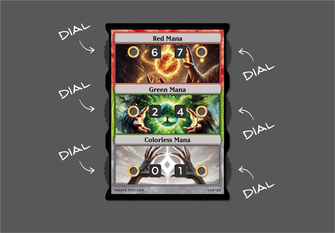 6 in 1 – Mana Counter (double Sided) With Number Display - Etsy