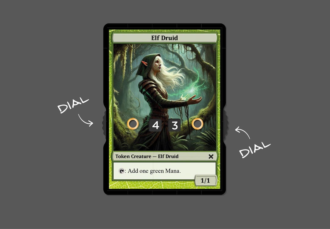 1/1 Elf Druid Token With Number Display – Magic the Gathering - Etsy