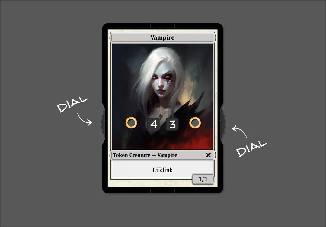 1/1 White Lifelink Vampire Token With Number Display - Etsy