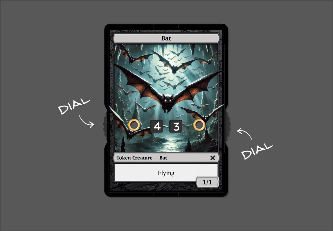 1/1 Bat Token With Number Display – Magic the Gathering - Etsy