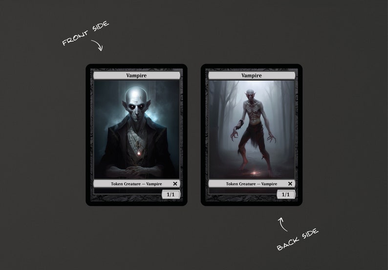 1/1 Black Vampire Token Cards - Etsy
