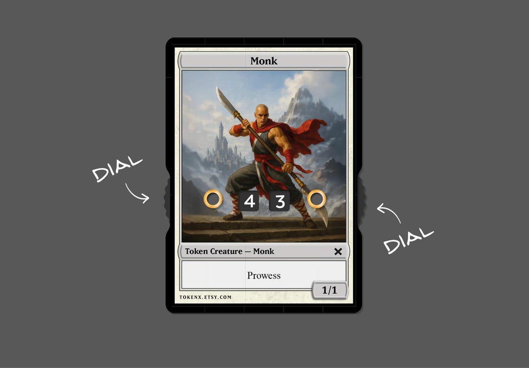 1/1 Monk Token With Number Display – Magic the Gathering - Etsy