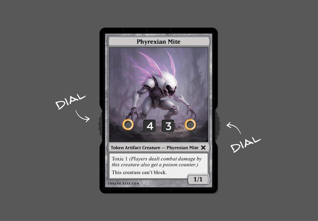 1/1 Phyrexian Mite Token With Number Display – Magic the Gathering - Etsy