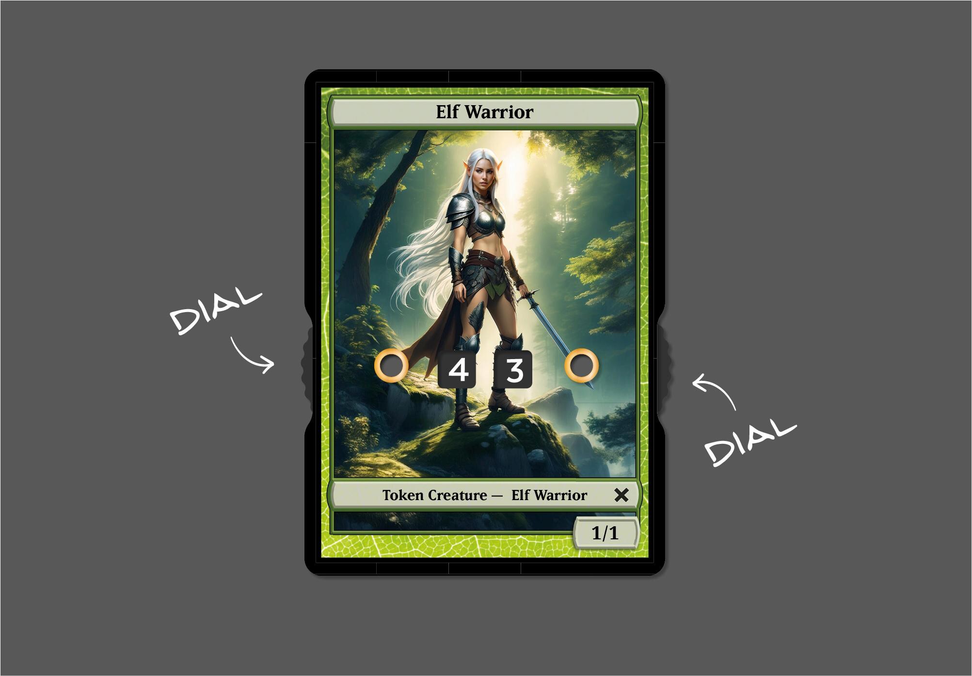 1/1 Elf Warrior Token With Number Display – Magic the Gathering - Etsy
