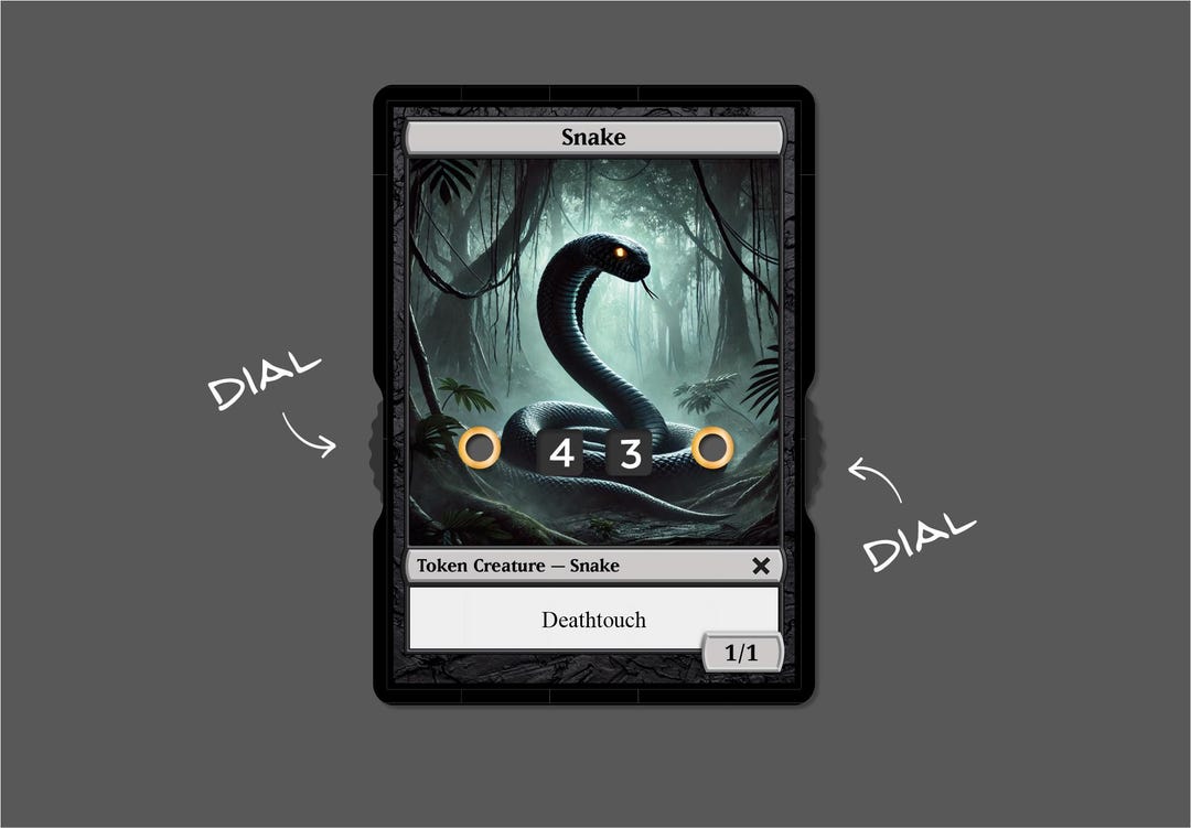 1/1 Black Snake Token With Number Display – Magic the Gathering - Etsy