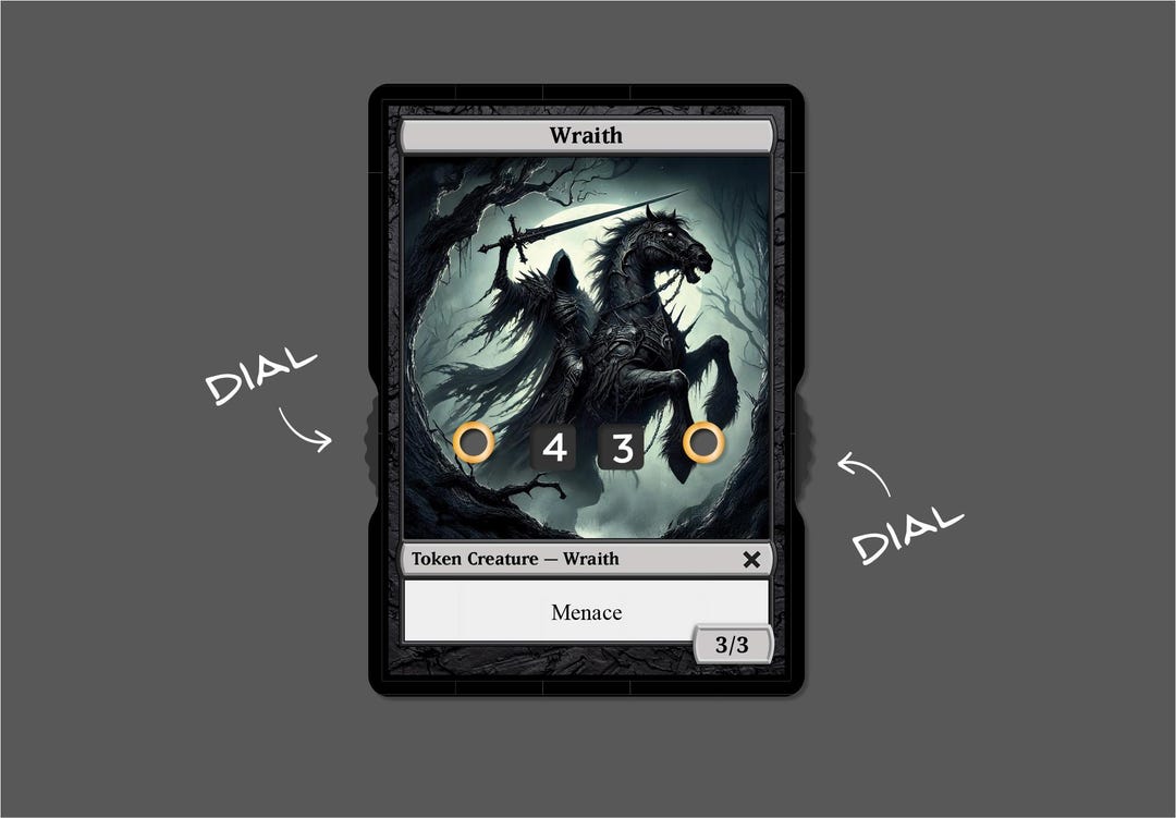 3/3 Wraith Token With Number Display – Magic the Gathering - Etsy