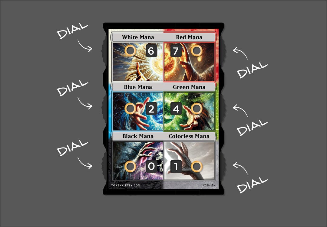 6 in 1 – Mana Counter (one Sided) With Number Display - Etsy
