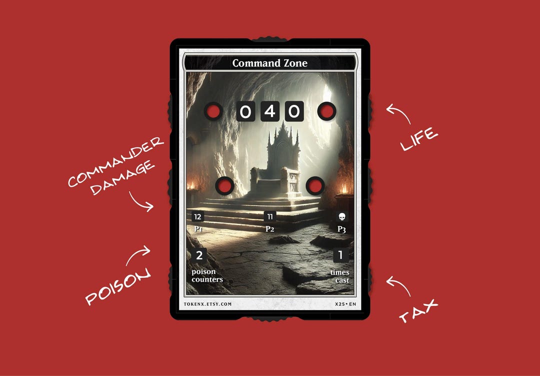 Command Zone Token With Number Displays - Etsy