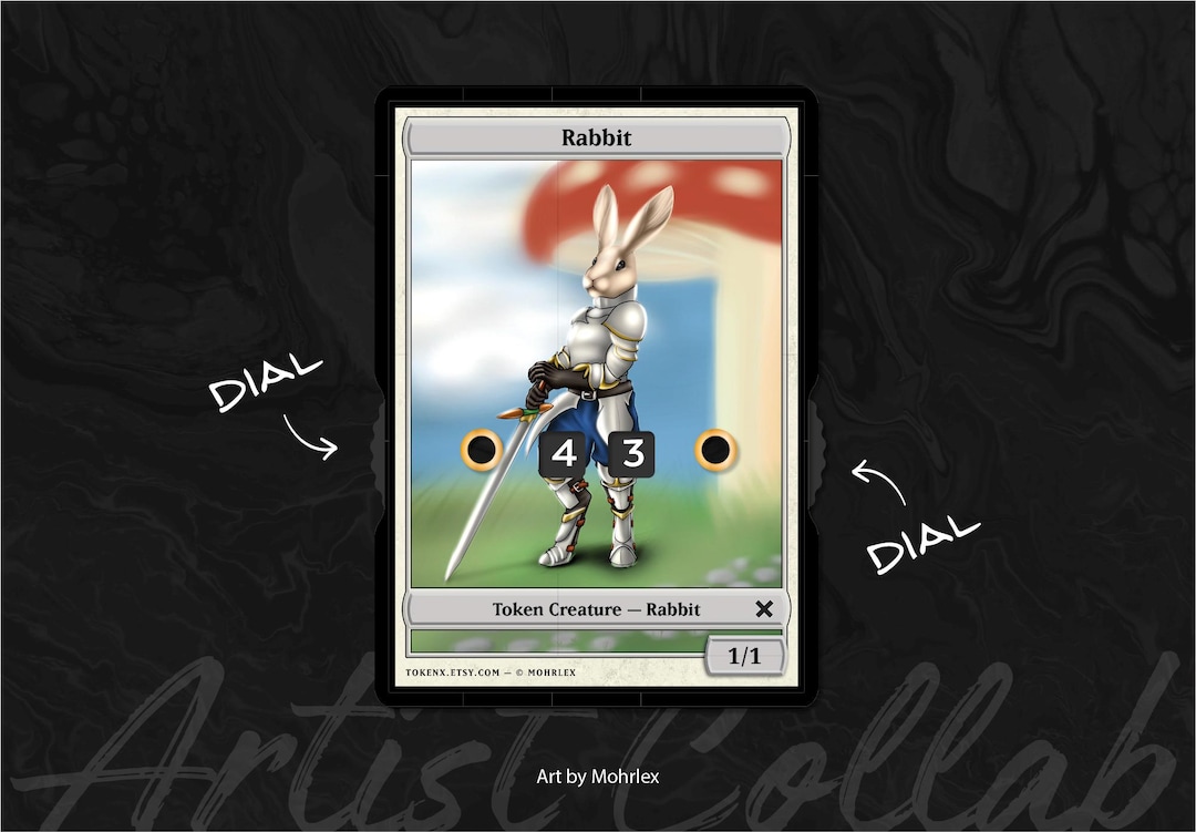 Artist Collab Rabbit Token With Number Display – Magic the Gathering - Etsy