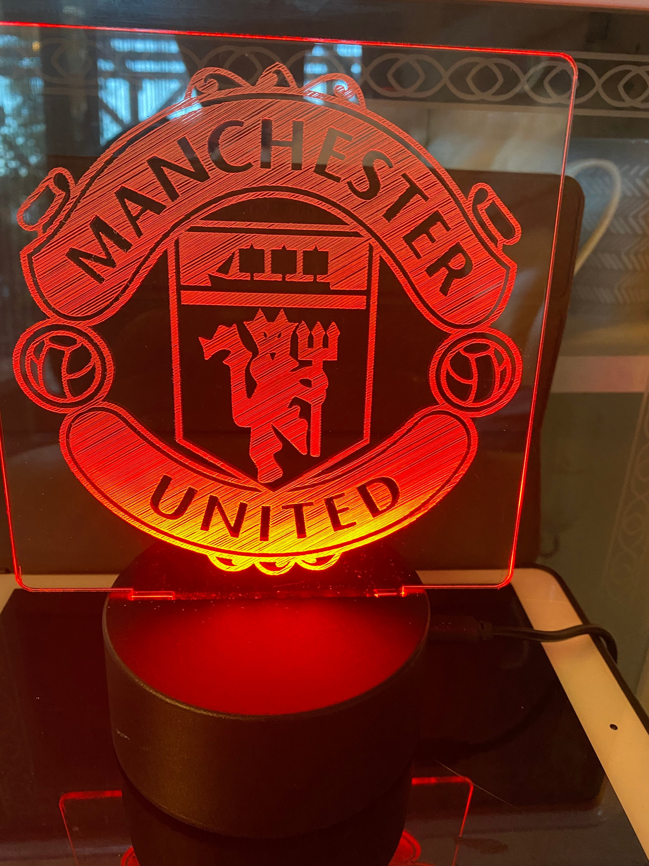 Personalised Football led light with base | Etsy