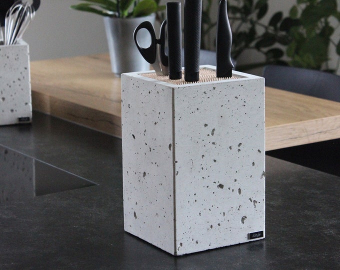 Concrete Design Knife Block the Big One Concrete Knife Block B-stock - Etsy