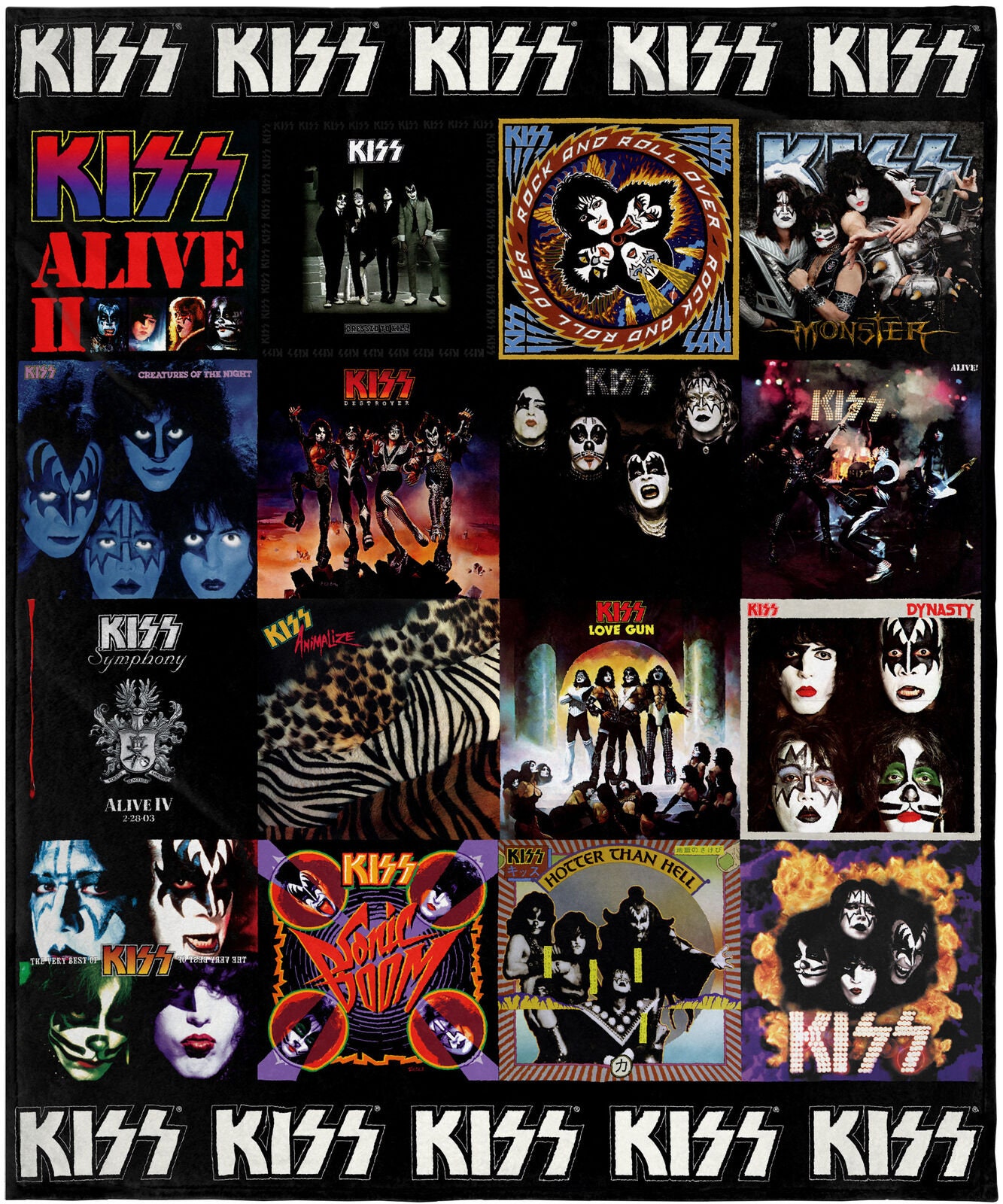 KISS Album Cover Collage Throw Blanket 80s Rock and Roll - Etsy