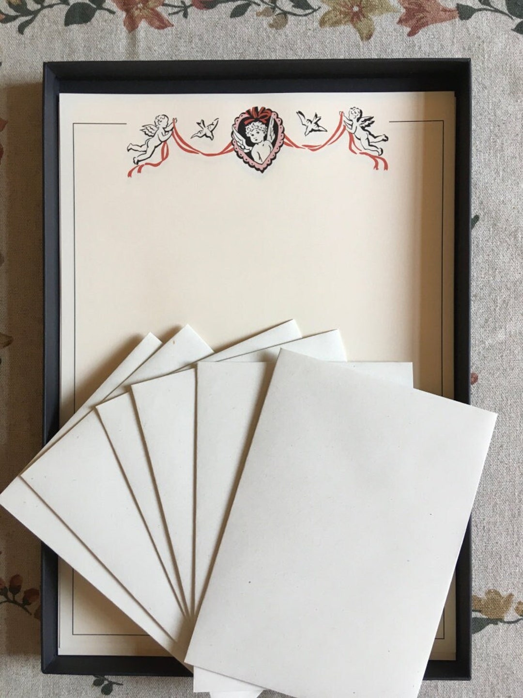 Cupid and Cherubs Illustration - Vintage Style Writing Paper Set With ...