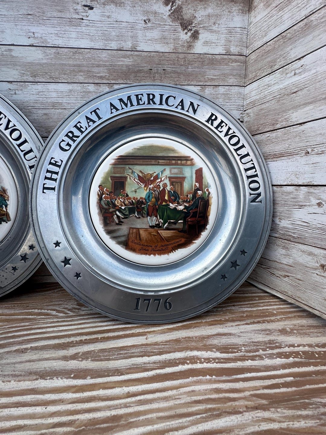 6 Collectible the Great American Revolution Plates 1776 Canton, OHIO ...