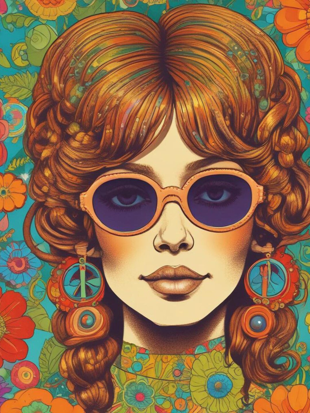 A Bright and Bold 1960s Inspired Retro Hippie Decoupage Paper - Etsy