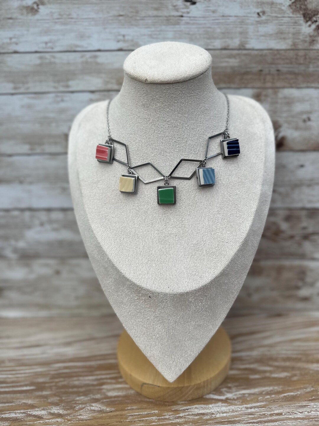 Beautiful Broken China Fiestaware Statement Necklace Using a Homer ...