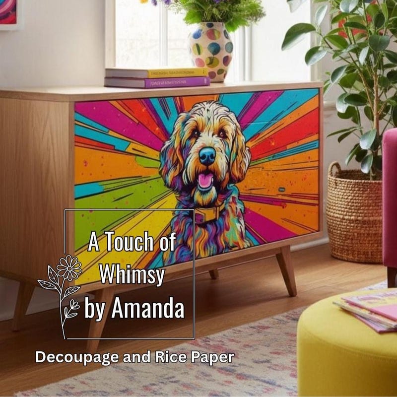 Decoupage Dog Art - Etsy