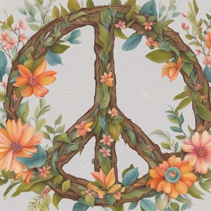 Floral Inspired Peace Sign Decoupage Paper - Etsy