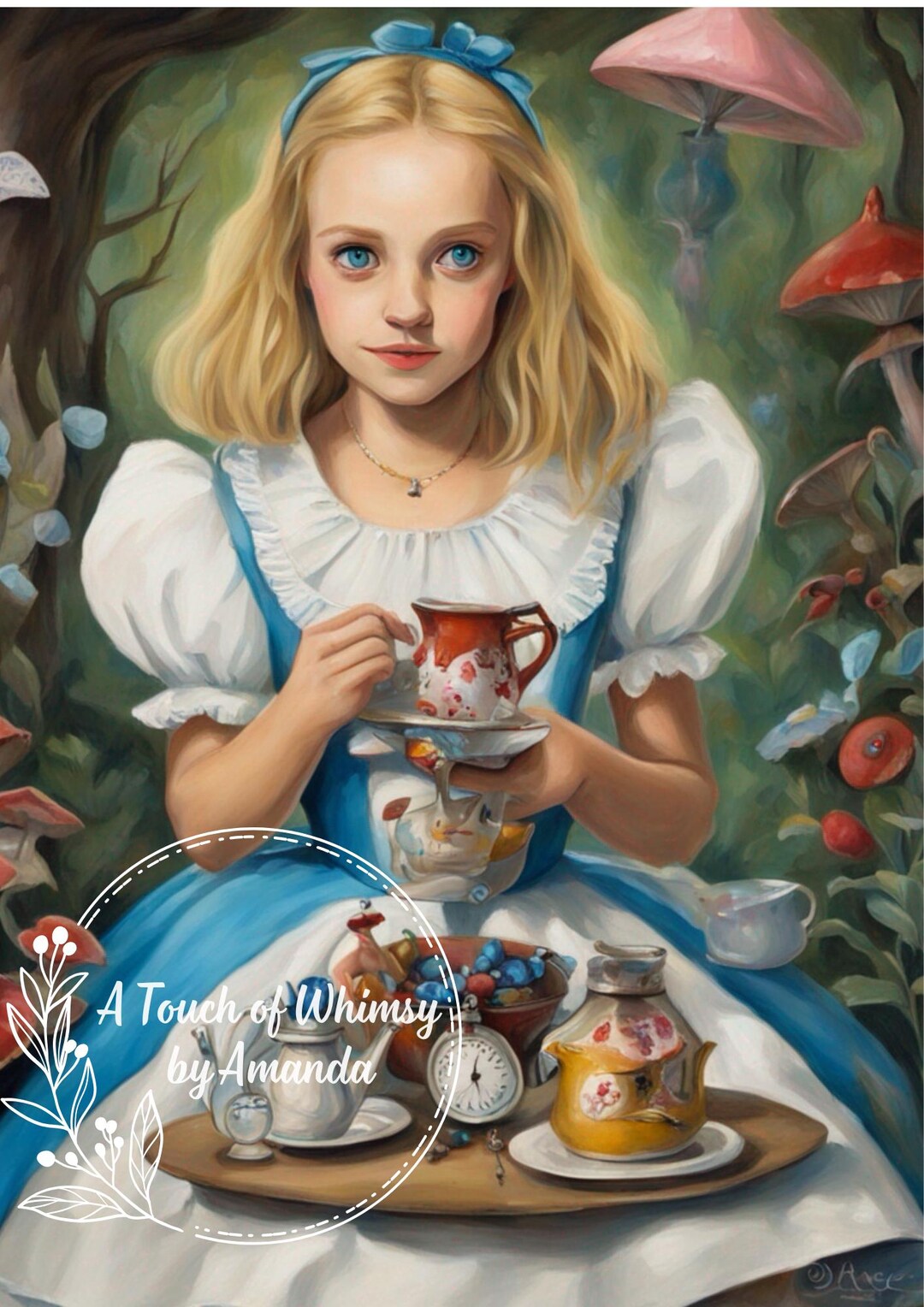 Alice Having Tea Inspired Alice in Wonderland Decoupage Paper and A4 ...