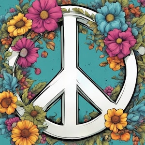 Floral Inspired Peace Sign Decoupage Paper - Etsy
