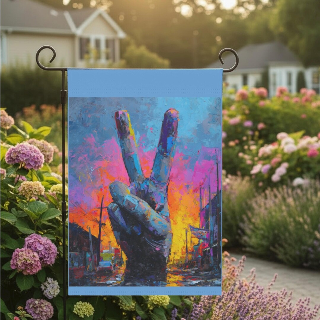 Urban Grit Peace Sign Banner | Garden & House, Peace Sign Decor - Etsy