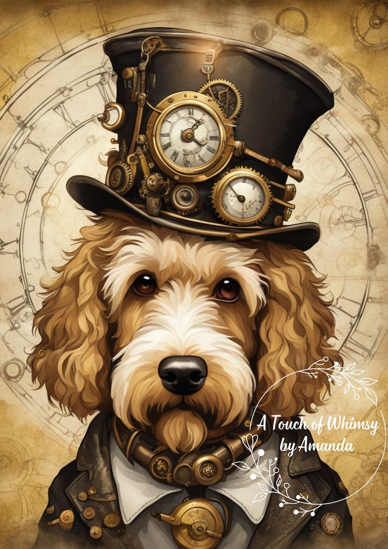 Steam Punk Golden Doodle Decoupage Tissue Paper - Etsy