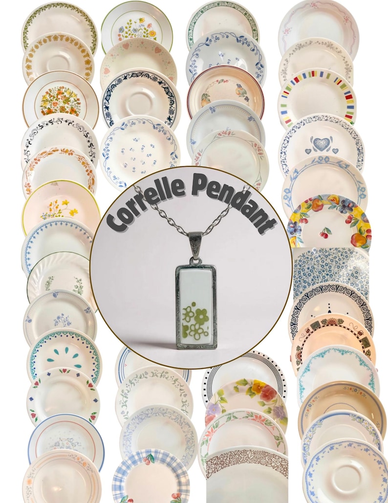 Vintage Corelle Plate Pendant Necklace – Upcycled China Jewelry - Etsy
