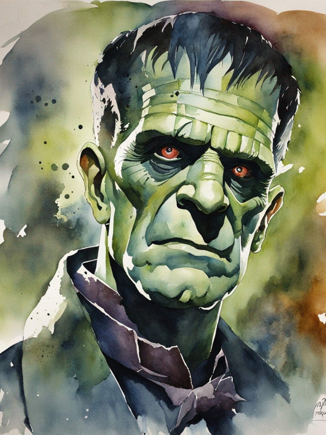 Monstrously Beautiful: Watercolor Frankenstein Decoupage Delights - Etsy