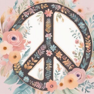 Floral Inspired Peace Sign Decoupage Paper - Etsy