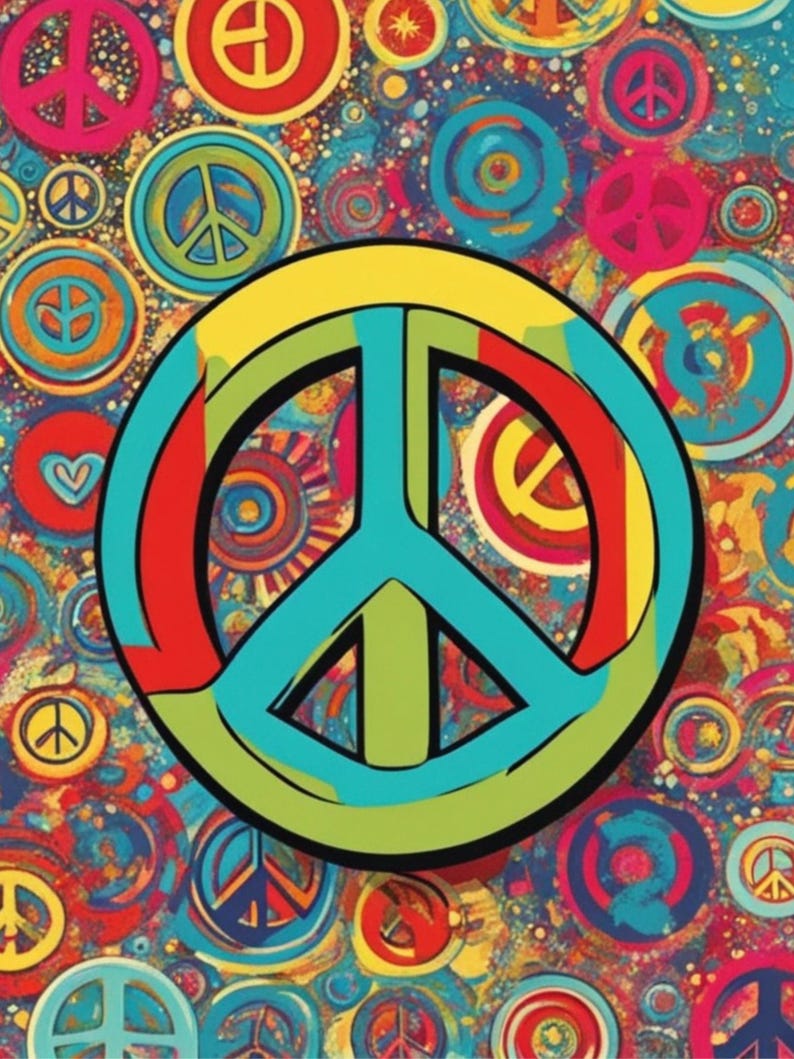 Pop Art Peace Sign Decoupage and A4 Rice Paper - Etsy