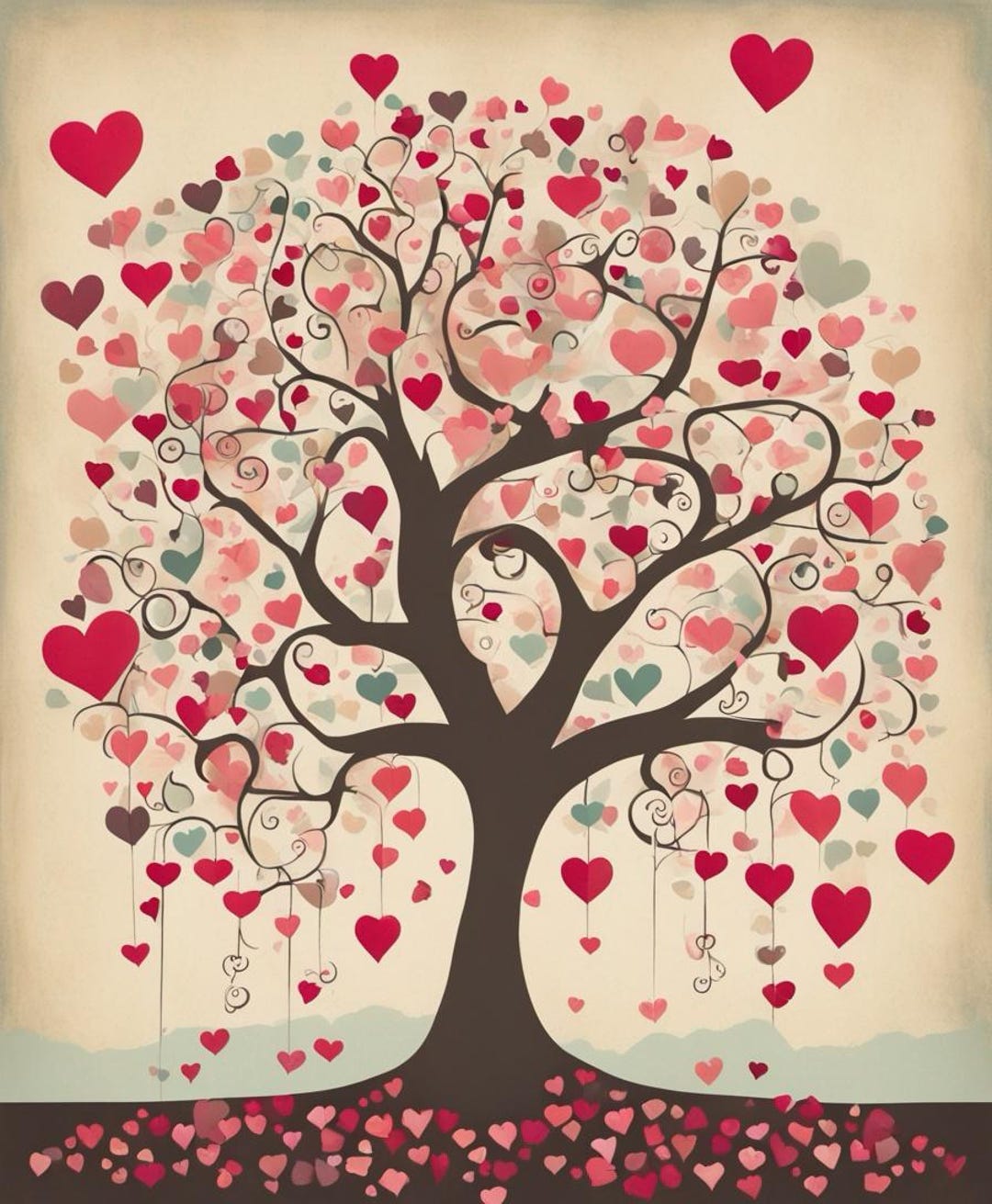 Whimsical Heart Tree Decoupage Tissue Paper - Etsy