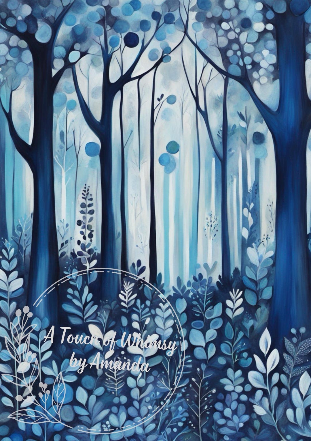 Moody Blue Forest Decoupage Rice Paper A4 - Etsy
