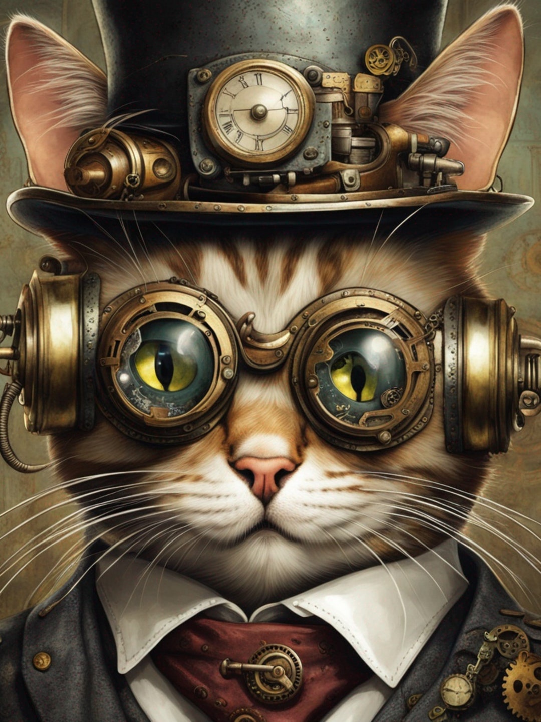 Steam Punk Cat Decoupage Tissue Paper - Etsy