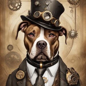 Steampunk Pitbull Decoupage Paper - Etsy