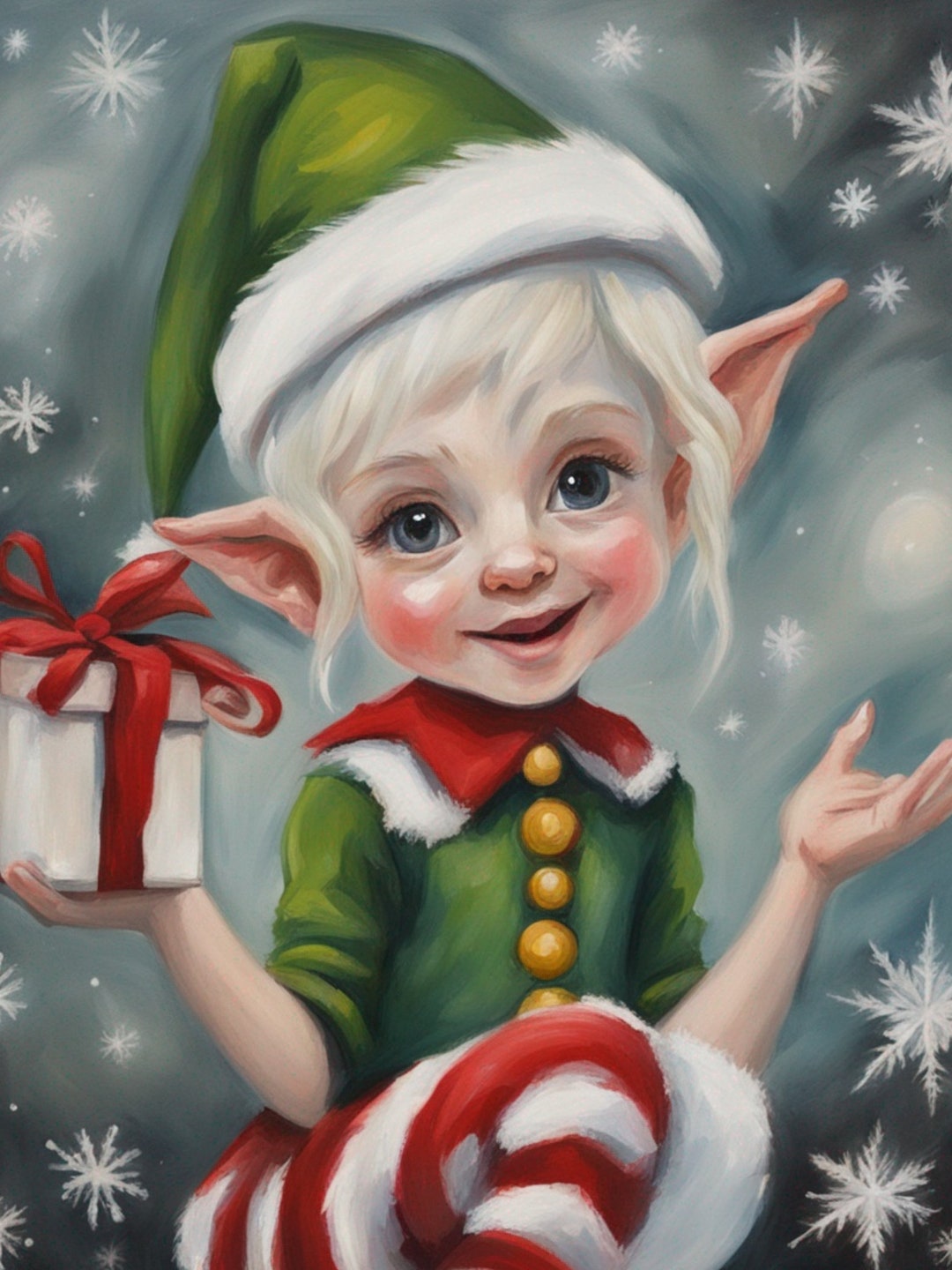 Enchanted Elegance: Christmas Elf in Forest Decoupage Paper Design - Etsy